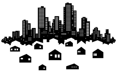 Skyline city diagonal silhouette Royalty Free Vector Image