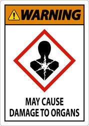 Danger may cause damage to organs ghs sign Vector Image