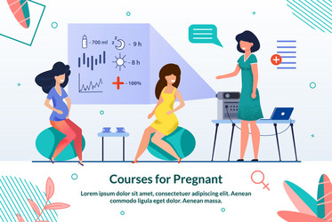 Pregnant courses collage Royalty Free Vector Image