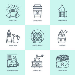 Coffee brewing methods icons set different ways Vector Image