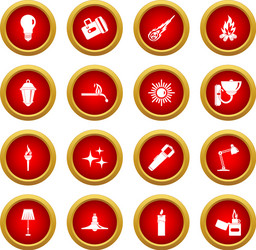 Light source symbols icons set grey Royalty Free Vector