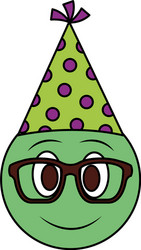 Smiley emoji party hat Royalty Free Vector Image