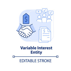 Variable interest entity blue gradient concept Vector Image