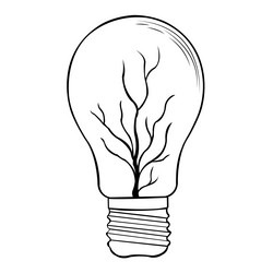Nature energy concept lightbulb with root twig Vector Image