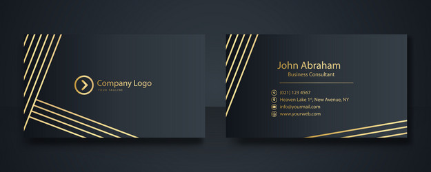 Luxury black business card design template Vector Image