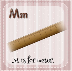 Flashcard letter m is for meter Royalty Free Vector Image
