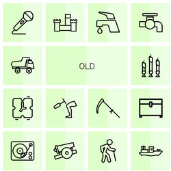 15 old icons Royalty Free Vector Image - VectorStock