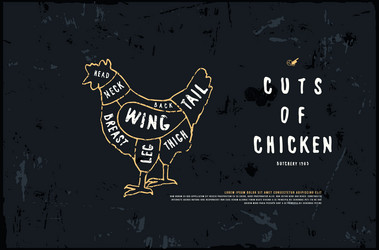 Chicken cuts diagram in silhouette style Vector Image