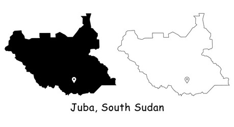 Juba map capital city of south sudan municipal Vector Image
