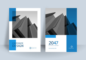 Modern blue white a4 cover design layout set Vector Image
