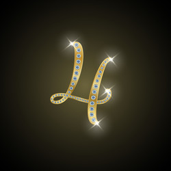 4 number gold and diamonds Royalty Free Vector Image