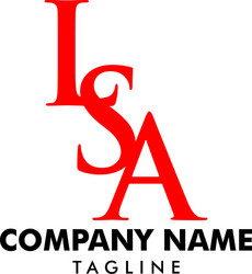 Initial letter lsa logo template design Royalty Free Vector