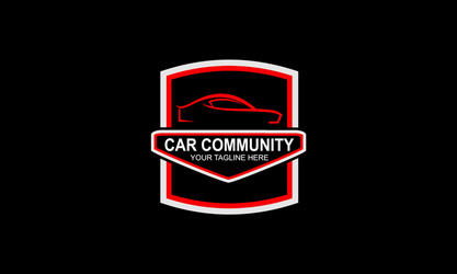 Muscle car community logo design Royalty Free Vector Image