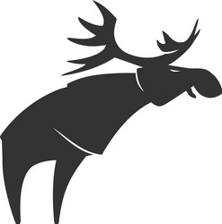 Evil moose head logo emblem Royalty Free Vector Image