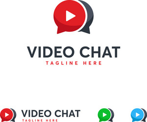 Colorful gradient double bubble chat logo design Vector Image