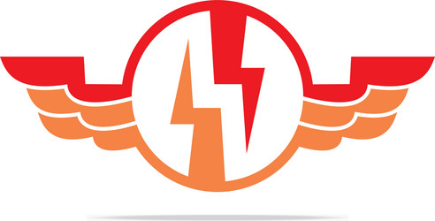 Electricity power wings icon design symbol Vector Image