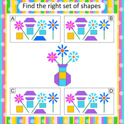 Find the same flower education logic game Vector Image