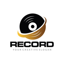 Music record studio logo Royalty Free Vector Image