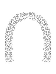 Beautiful flower frame coloring page design Vector Image