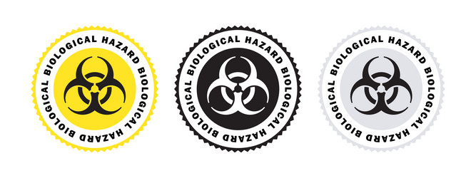Signs of biological danger warning sign caution Vector Image