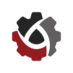 Gear service logo template isolated brand Vector Image