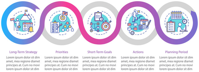 Long-term goals achieving infographic template Vector Image