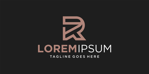 R line logo design inspiration Royalty Free Vector Image