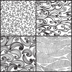 Seamless abstract hand drawn pattern waves Vector Image