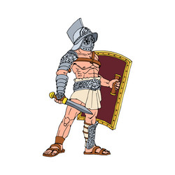 An ancient roman gladiator retiarius Royalty Free Vector
