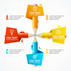 Business infographic pencil banner card Royalty Free Vector