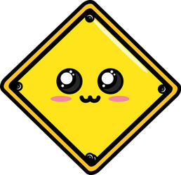 Kawaii cute happy blank emblem notices Royalty Free Vector