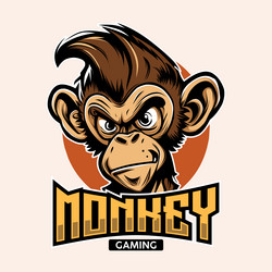 Monkey gamer mascot esport logo design Royalty Free Vector