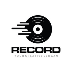 Music record studio logo Royalty Free Vector Image