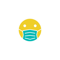 Smile emoji wearing face mask coronavirus Vector Image