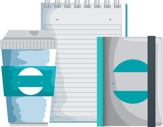 Plastic container and notepad book Royalty Free Vector Image