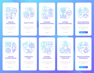 Process of lead conversion blue gradient Vector Image