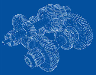 Gearbox blueprints Royalty Free Vector Image - VectorStock