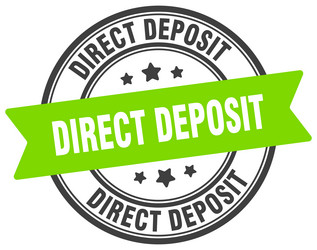 Direct deposit stamp label Royalty Free Vector Image