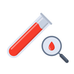 Hematology concept with red blood cell tube Vector Image