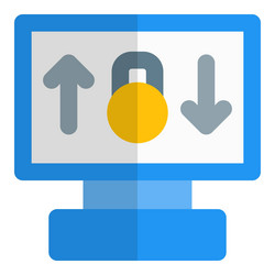 Ransomware hacking the desktop system encryption Vector Image