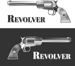 Revolver drawing in doodle style Royalty Free Vector Image