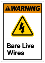 Warning bare live wires sign on white background Vector Image