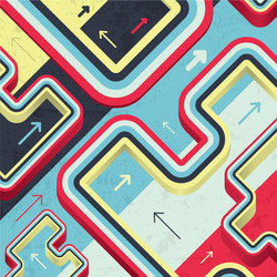 Groovy retro starburst square background Vector Image