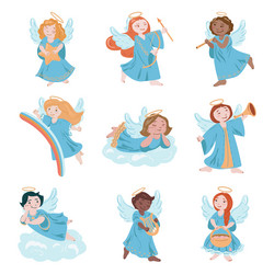Angel characters set Royalty Free Vector Image
