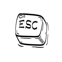Esc button icon hand drawn control key Royalty Free Vector