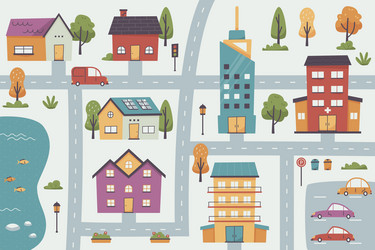 Hand drawn kids map Royalty Free Vector Image - VectorStock