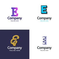 Letter e big logo pack design creative modern Vector Image