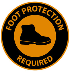 Caution foot protection required wall symbol sign Vector Image