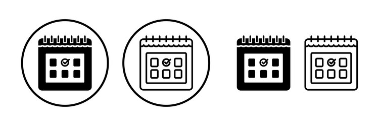 Calendar icon set calender symbol icon Royalty Free Vector