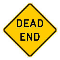 A warning sign dead end Royalty Free Vector Image